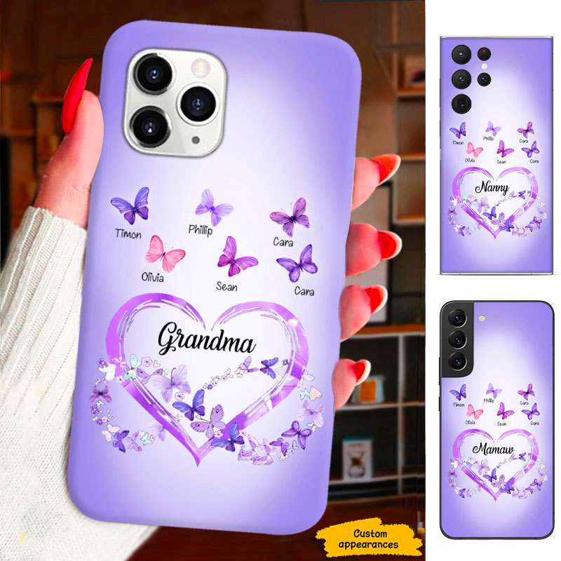 Butterfly Mom Grandma Nana Mimi Gigi Auntie Personalized phone case SC ...