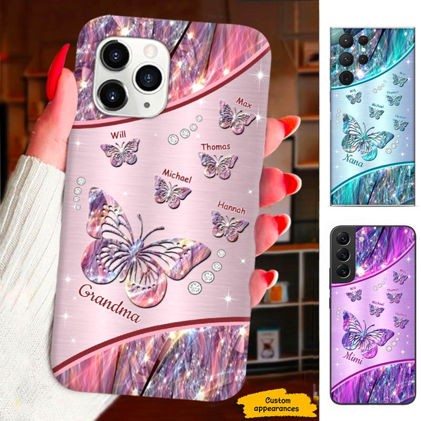 Butterfly Mom Grandma Nana Mimi Gigi Auntie Personalized phone case SC ...