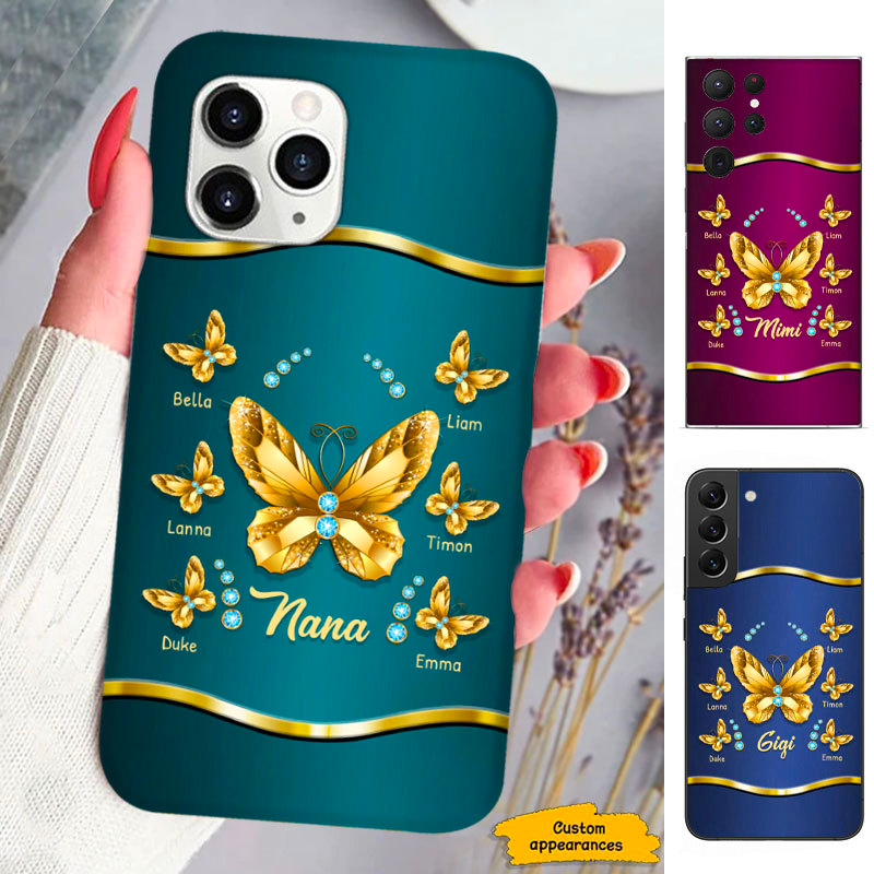 Butterfly Mom Grandma Nana Mimi Gigi Auntie Personalized phone case SC ...