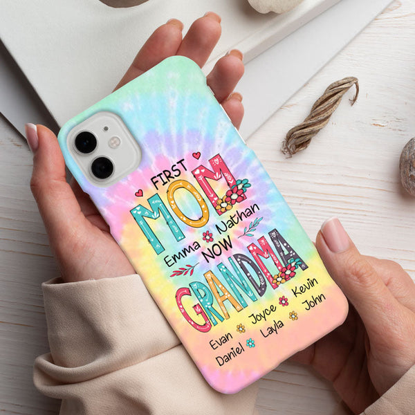 First MOM now GRANDMA Mommy Nana Mimi Gigi Auntie Personalized phone c ...