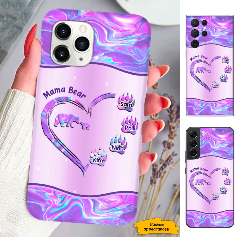 Hologram Bear Mom Grandma Nana Mimi Gigi Auntie Personalized phone cas ...