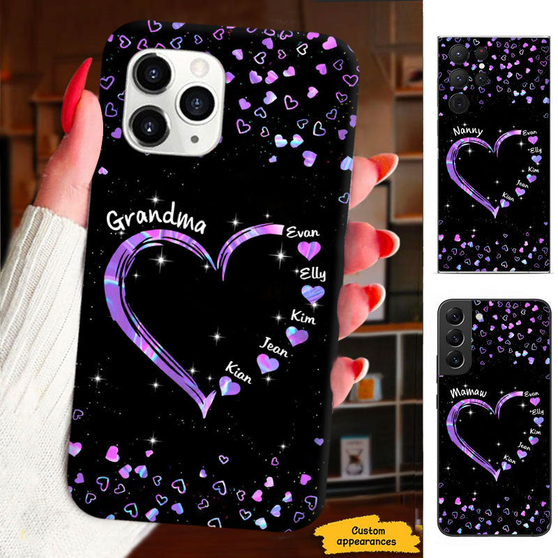Hologram Heart Grandma Mimi Nana Mommy Aunite Personalized Phone Case ...