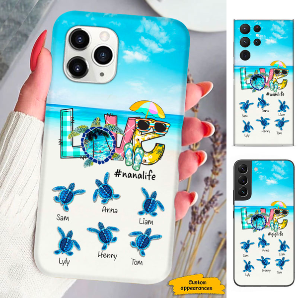 Turtle LOVE Mom Grandma Nana Mimi Gigi Auntie Personalized phone case ...