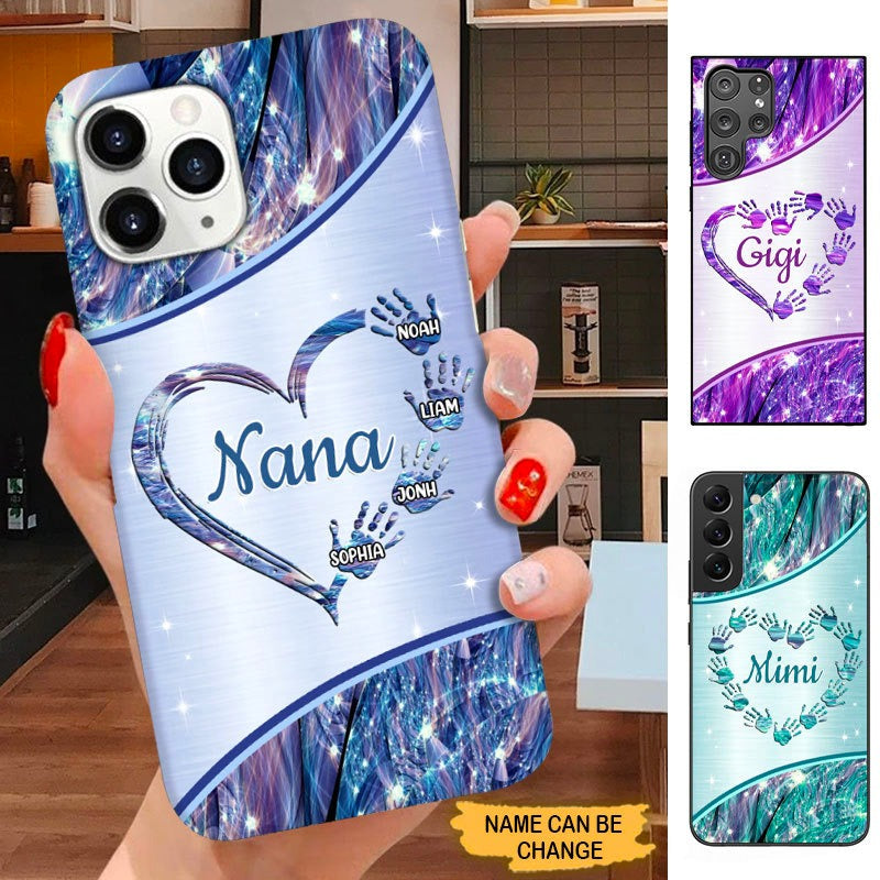 Heart Handprint Grandma Nana Mimi MOM Personalized Phone case SC21105 ...
