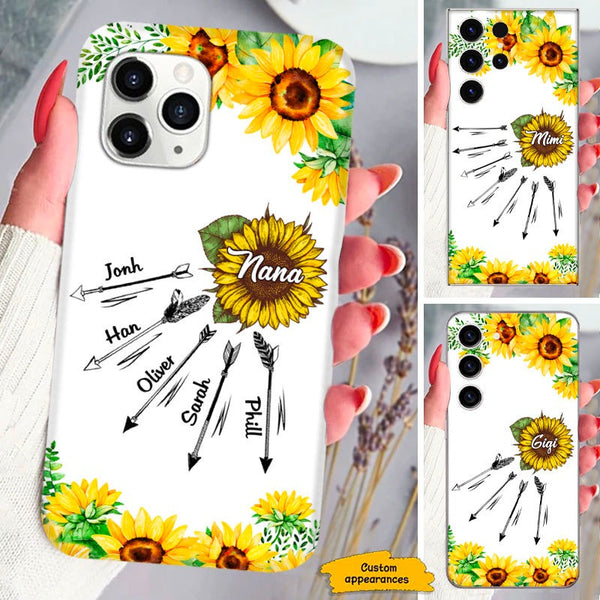Sunflower with arrows Nana Mimi Gigi Grandma Personalized Phone Case S ...